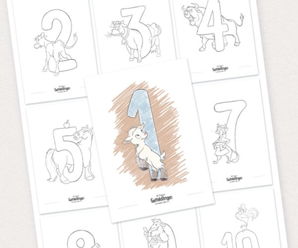 Geitekillingen som kunne telle til ti – Ti fargeleggingsark (gratis ...